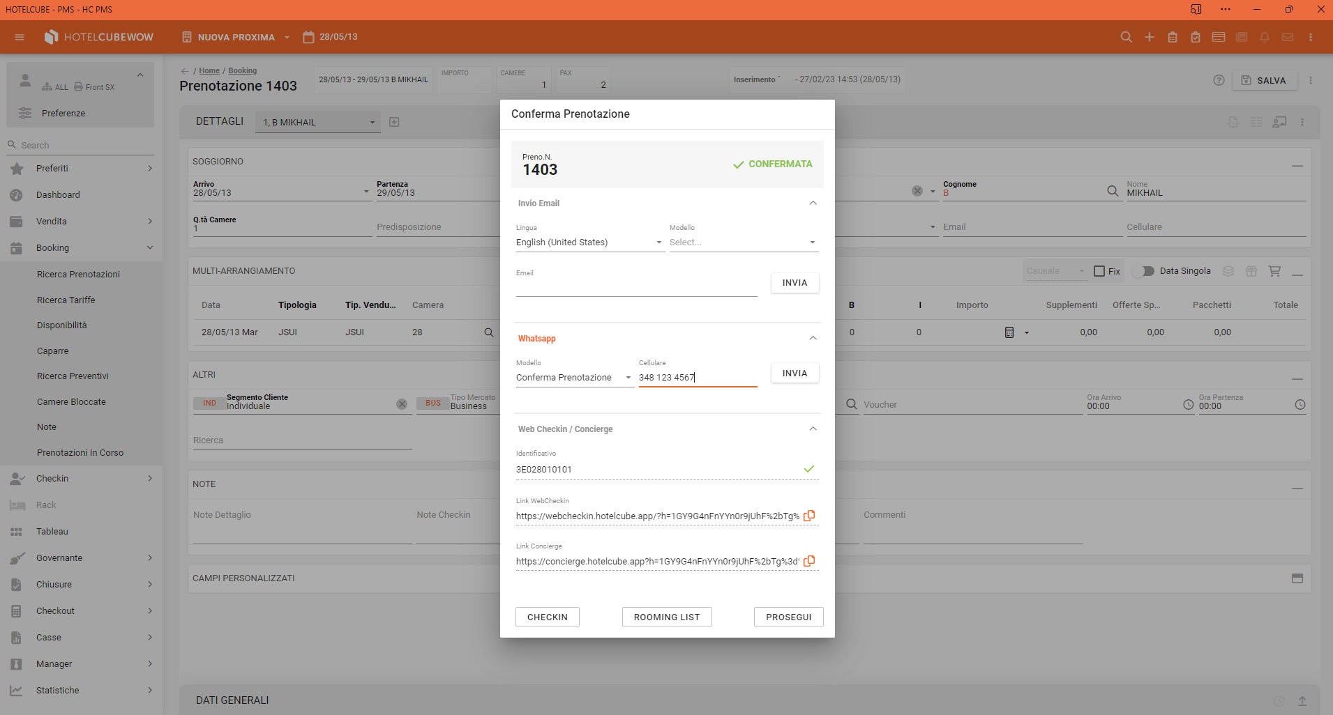 Non solo email: l’uso di WhatsApp in hotel per inviare la conferma di prenotazione - HOTELCUBE